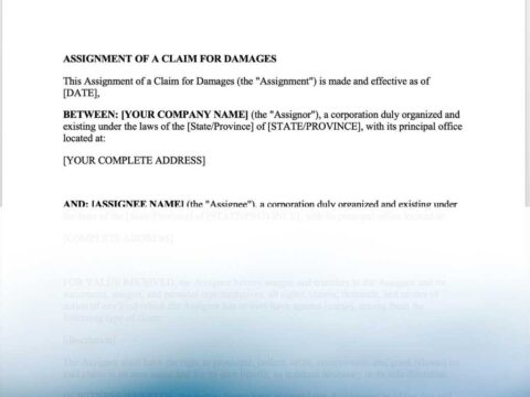 Assignment of Claim for Damages - Law for Georgia