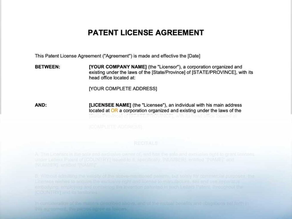 License Agreements – Patent (2) - Law for Georgia