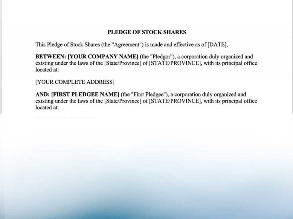 Pledge of Shares of Stock (2) - Law for Georgia