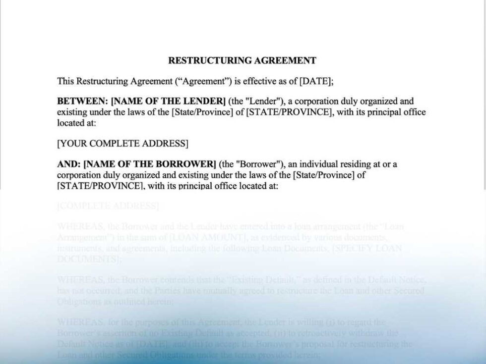 Restructuring Agreement (Loan) - Law for Georgia